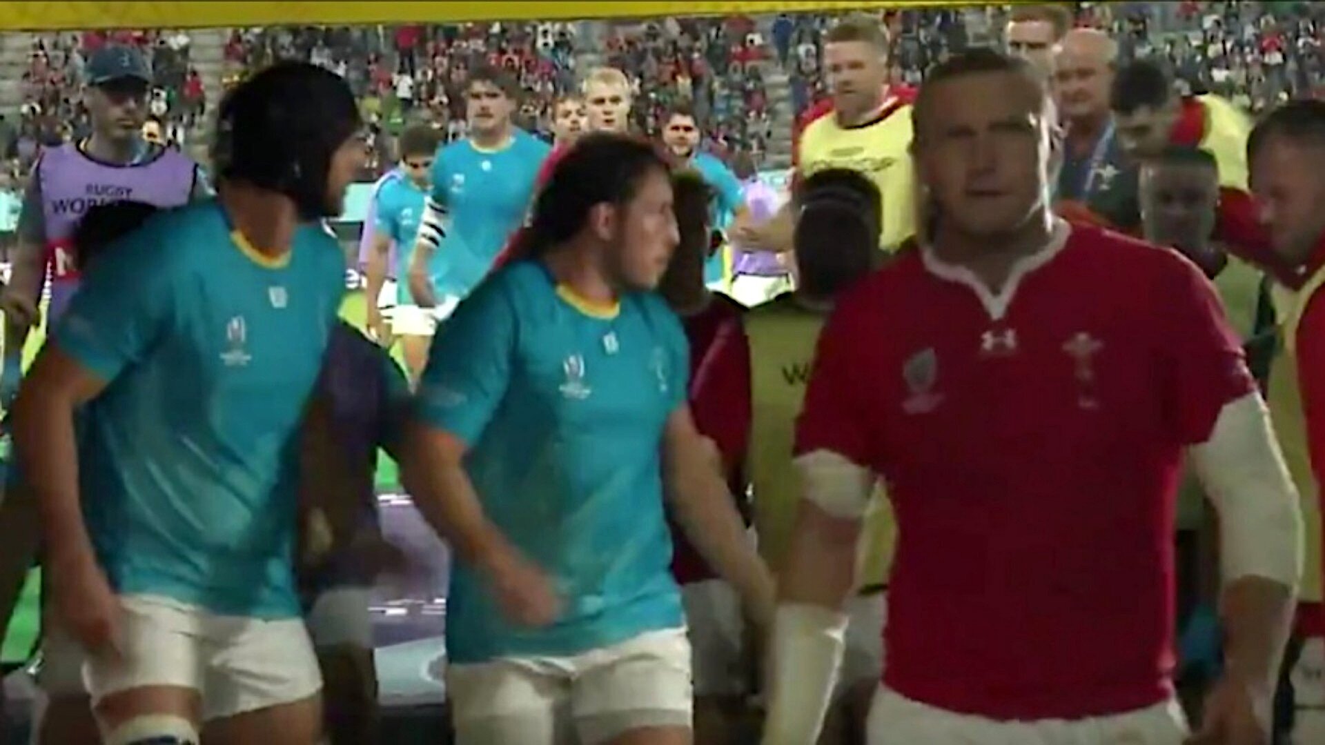 Tunnel scuffle a highlight as Wales struggle past Uruguay